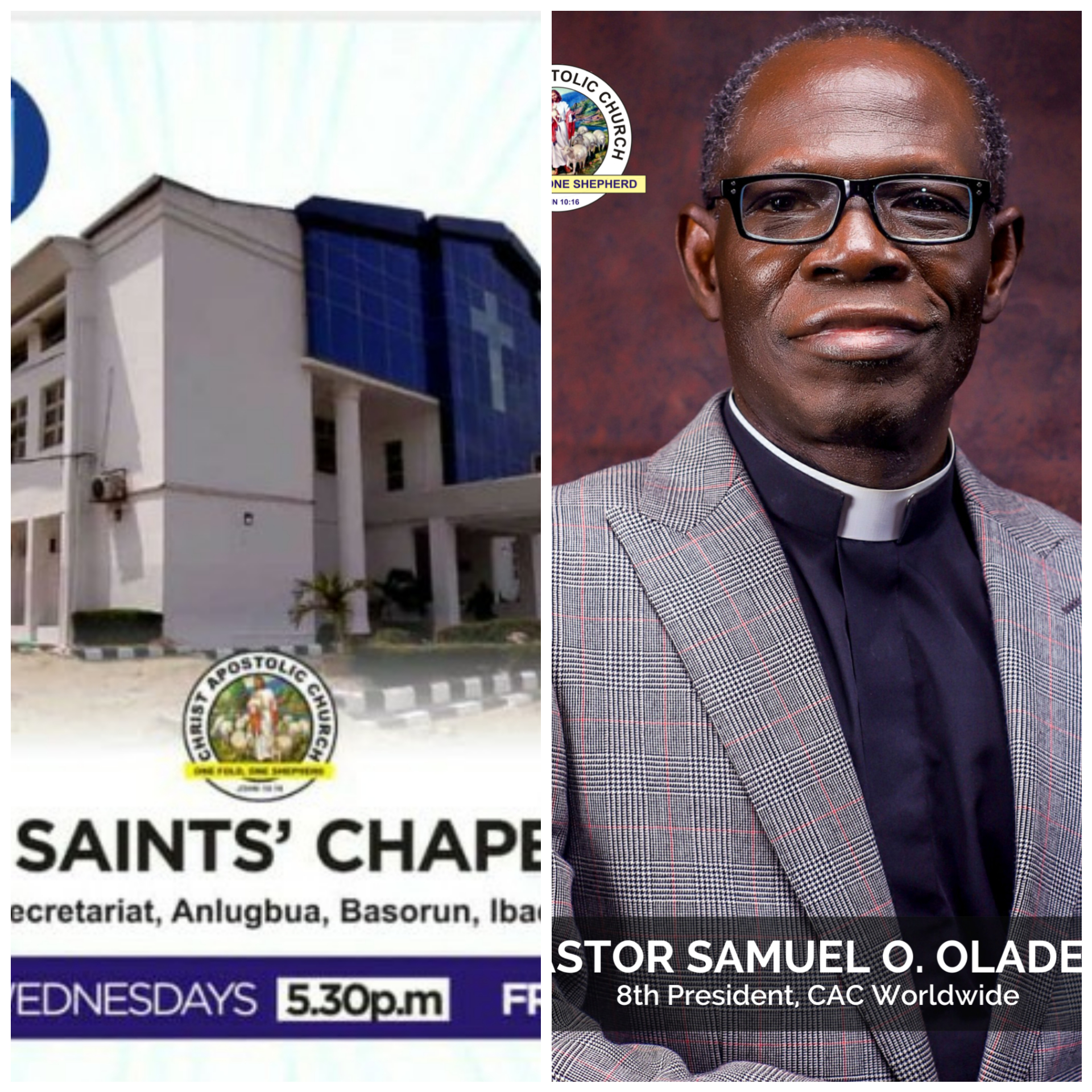 Worship every Sunday with CAC President, Pastor S.O. Oladele