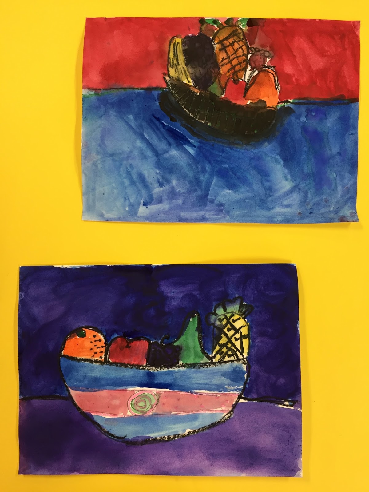 Elements of the Art Room: 2nd grade Paul Cezanne inspired Fruit bowls