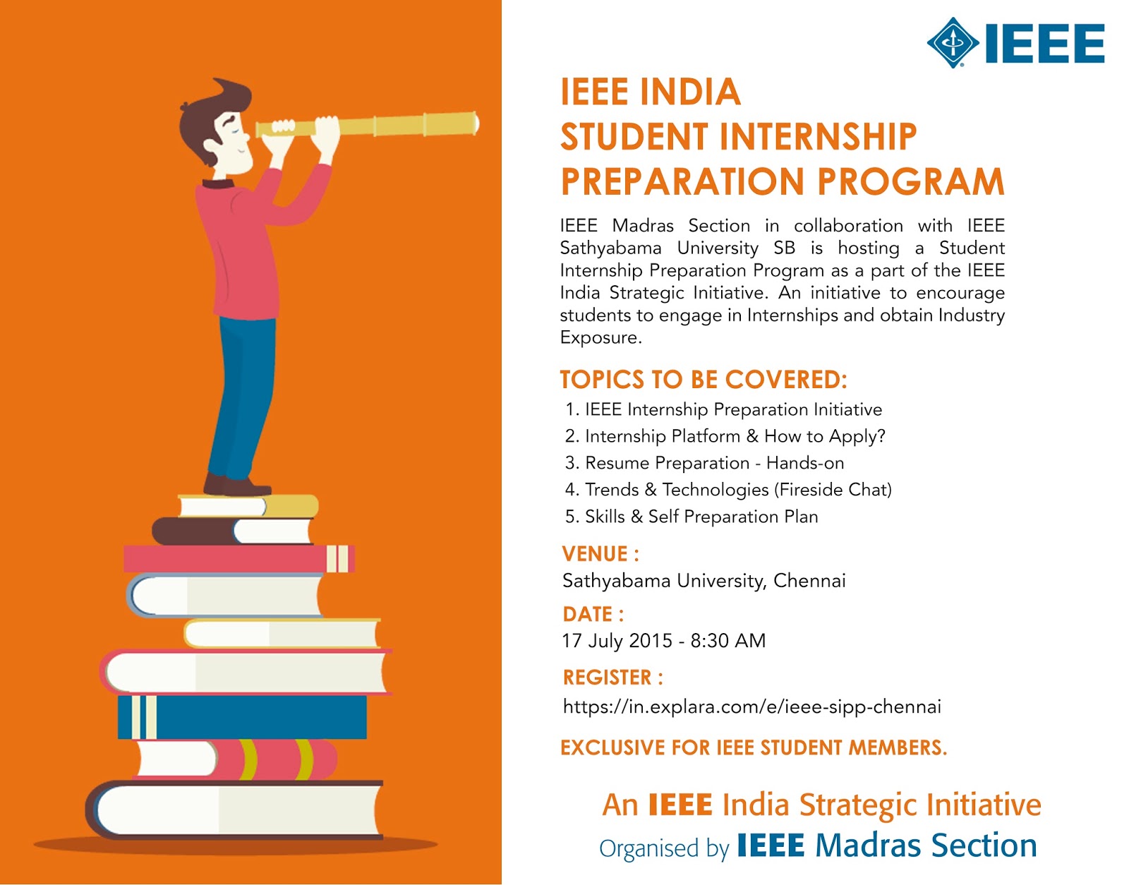 IEEE STUDENT BRANCH SATHYABAMA: IEEE INDIA STRATEGIC INTERNSHIP PROGRAM