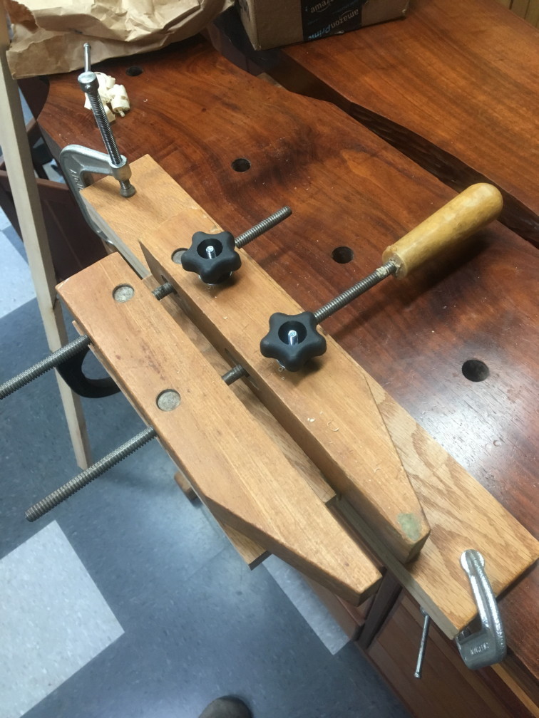Wisdom of the Hands: Woodworkers' desk vise.