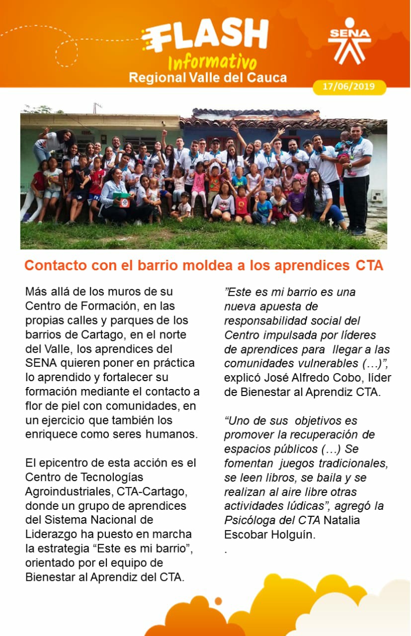 Centro de Tecnologías Agroindustriales - SENA Regional Valle: Flash ...