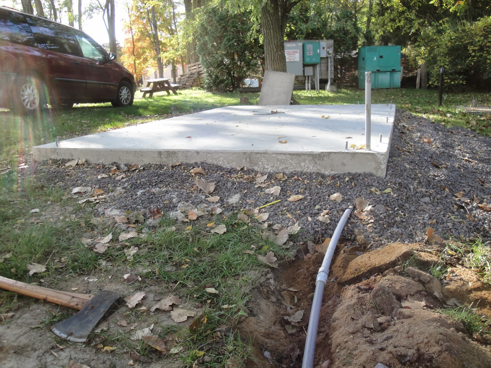 WHAT'S HAPPENING!: Electrical Conduit hookup to Garden Storage Shed