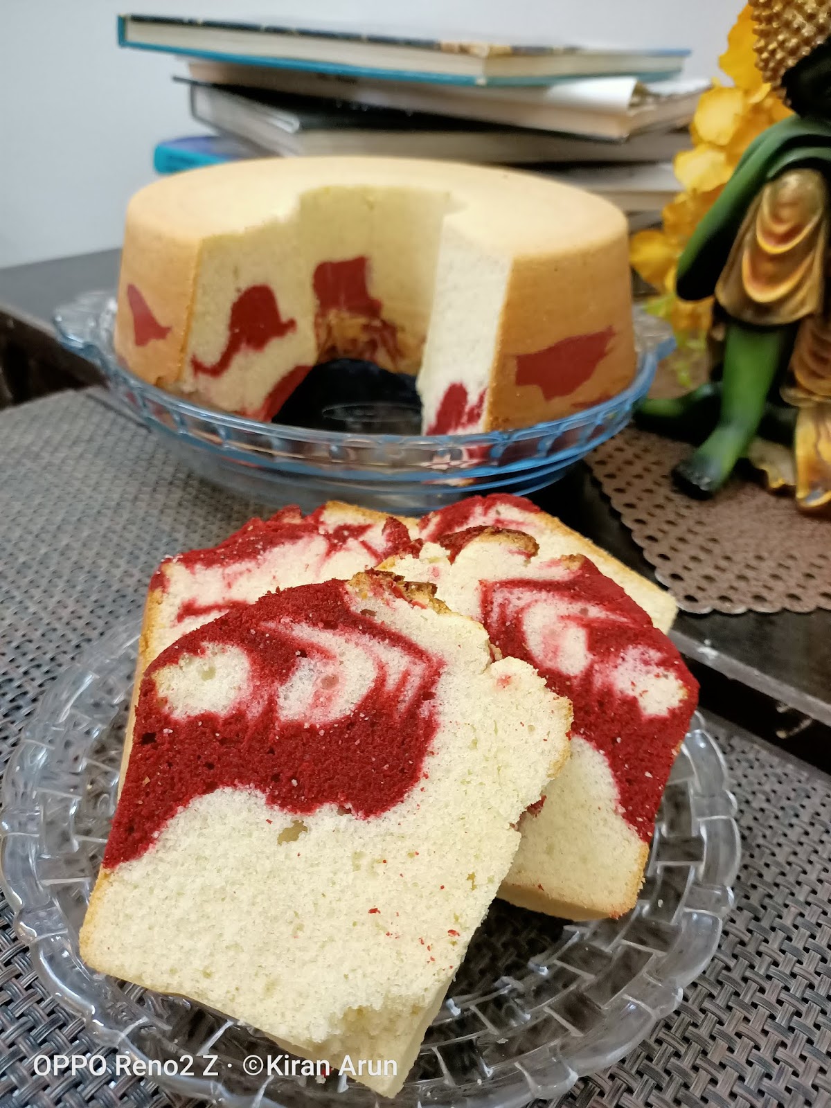 Red velvet marble cake