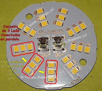 Funcionamiento del circuito en lámparas y luminarias LED´s. Diagramas y ...