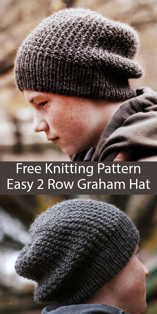 Amazing Knitting: Easy 2 Row Repeat Graham Hat - Free Pattern