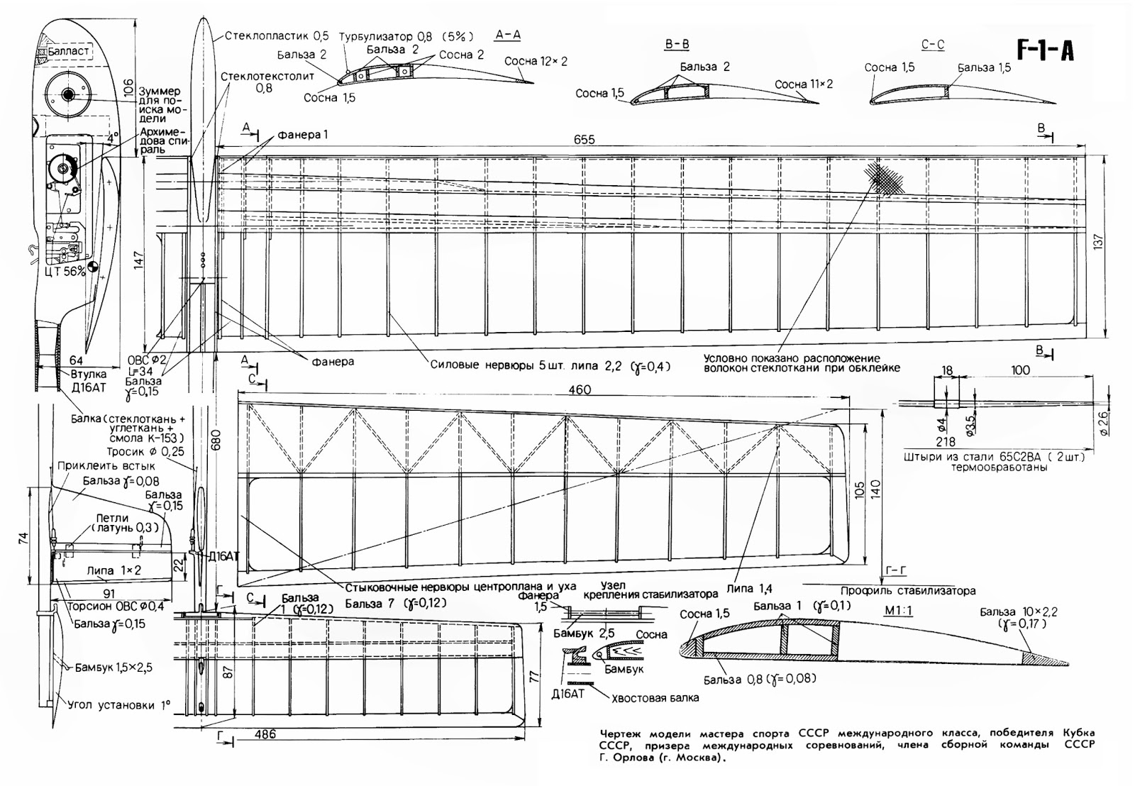 Volar Libremente - Free Flight Gliders: F1A de Orlov. U.R.S.S