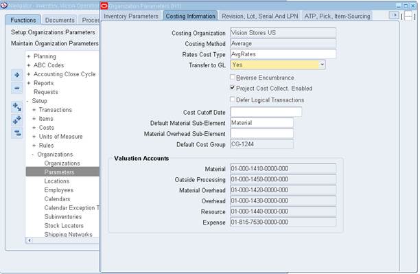 Oracle Applications Oracle Projects Integration With Inventory Module