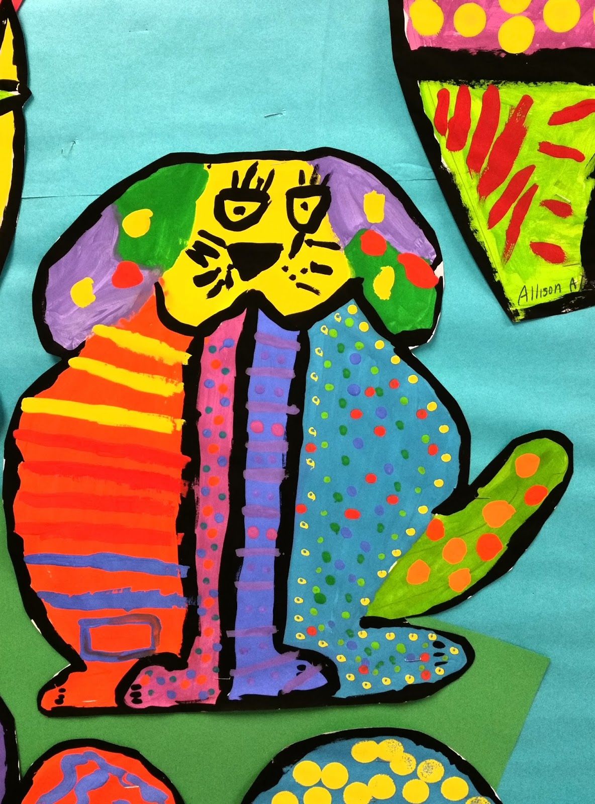 Paintbrush Rocket: 2nd Grade Romero Britto Cats and Dogs!