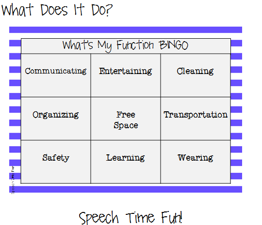 What Does It Do? What Do You Use It For? - Speech Time Fun: Speech and ...