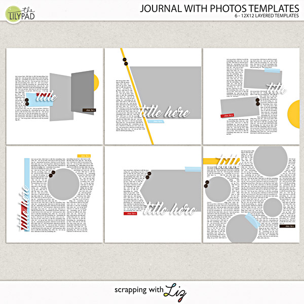Journal with Photos Templates / Scrapping with Liz