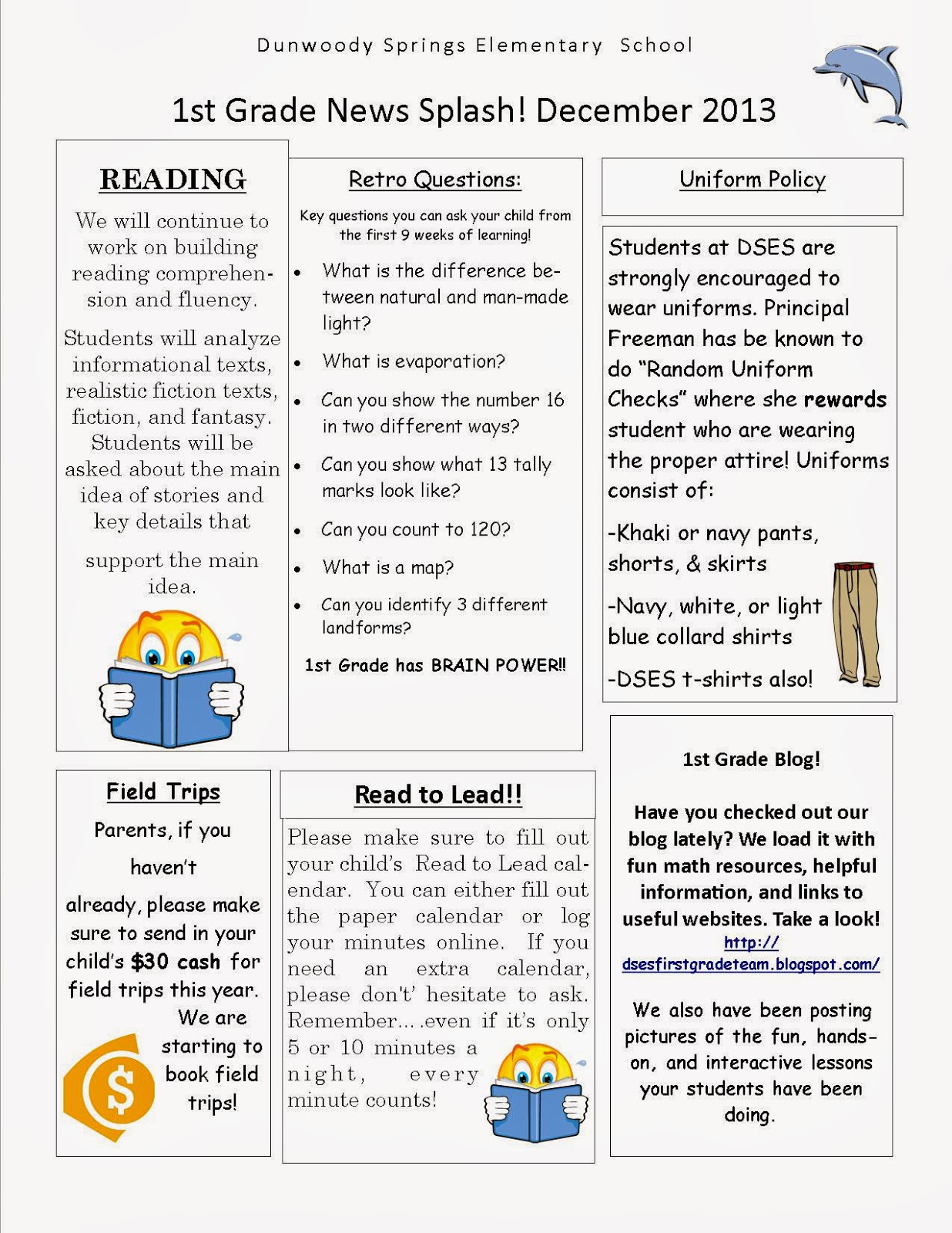 DSES First Grade Team: December Newsletter