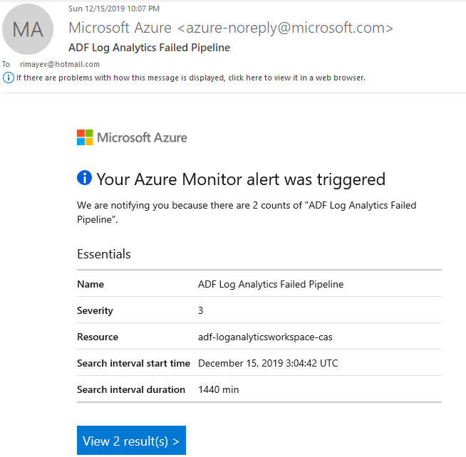 Notifications In Azure Data Factory Email Internal Alerts Log Analytics Alerts Sqlservercentral