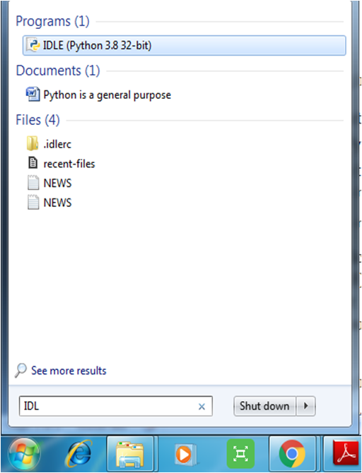 working with python IDLE