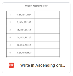 Write in Ascending order