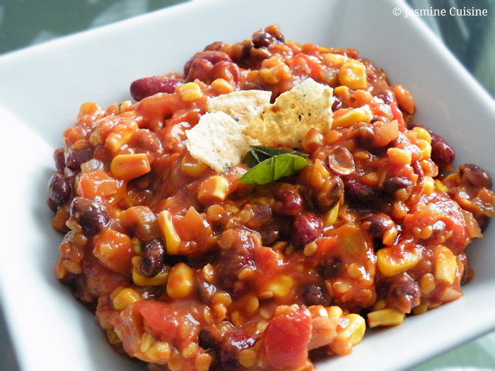 Chili facile aux 3 légumineuses - Jasmine Cuisine