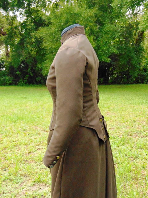 The Antique Sewist: 1880s Riding Habit - Brown wool blend