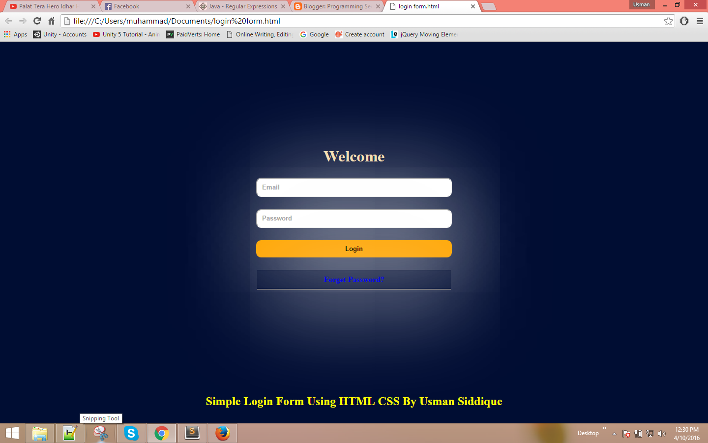 Simple Login Form Using HTML and CSS - Programming SeekerzZ Simple Login Form Using HTML and CSS - Programming SeekerzZ
