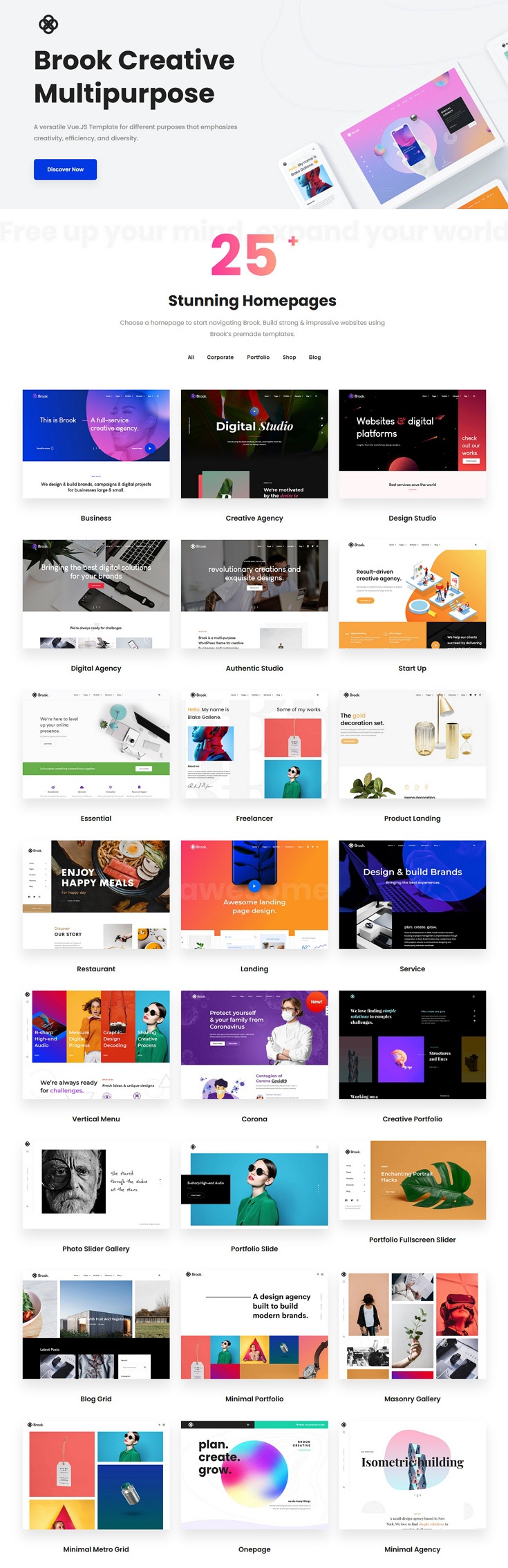 Brook - Creative Multipurpose Vue Nuxt JS Template - Download New Themes
