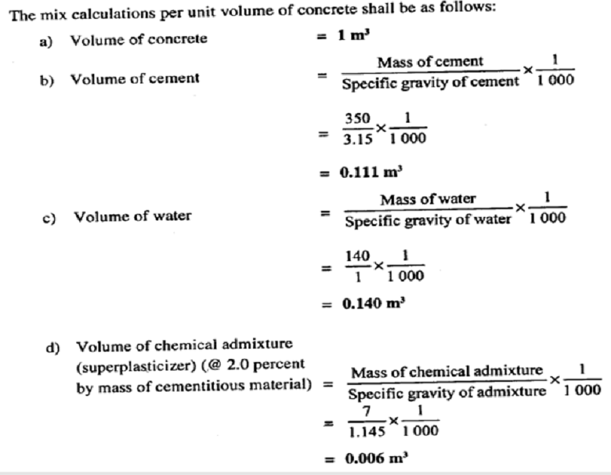 Example of concrete mix design - Philosophy Of Civil Engineering
