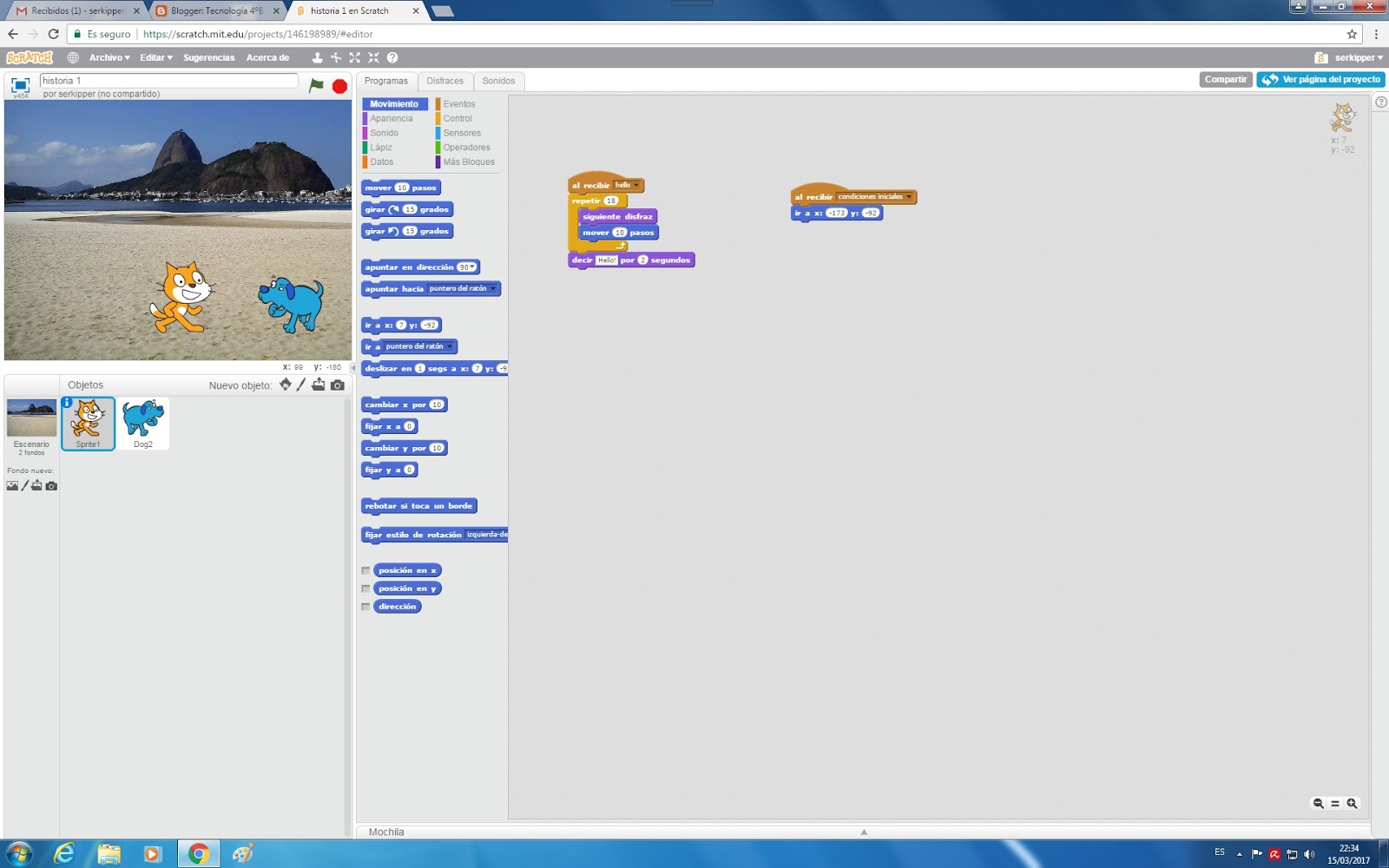 Tecnología 4ºB Sergio: scratch historia