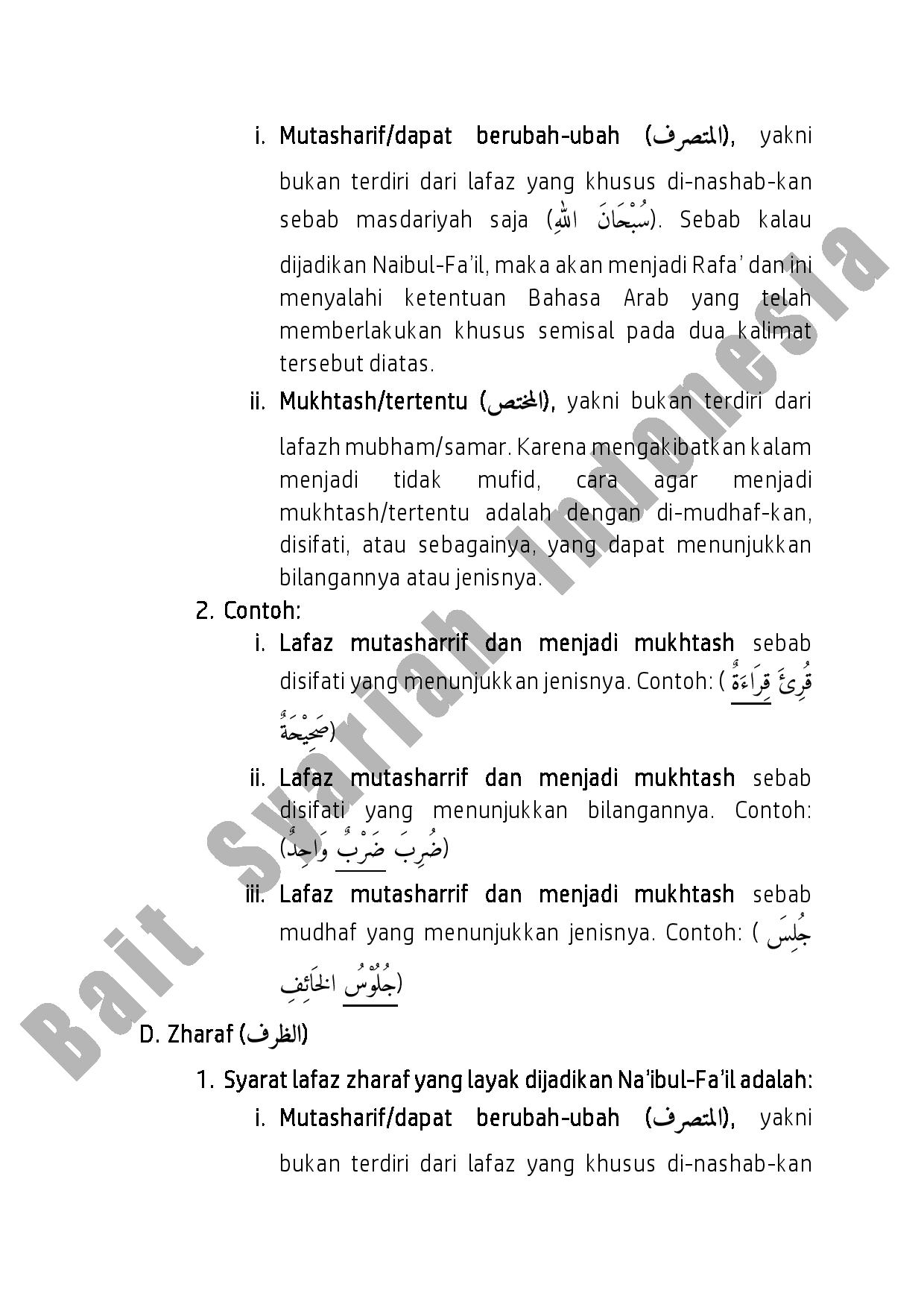 Ilmu Nahwu Bab 12 : Na'ibul Fa'il