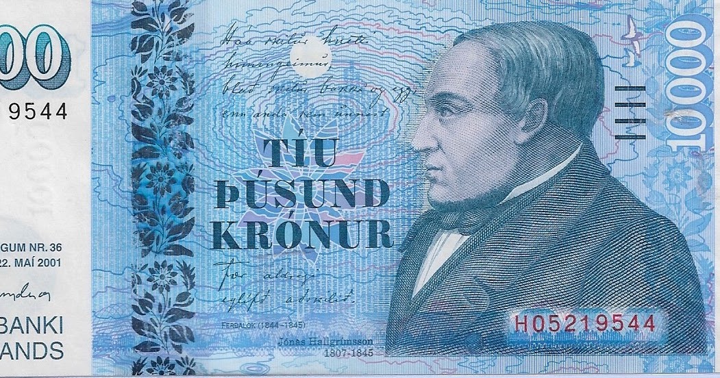 coins and more: 1406) 10,000 Icelandic Krona Banknote, Iceland ...
