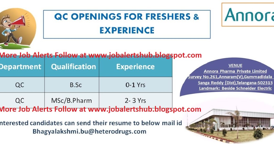 JOB ALERTS HUB: Annora Pharma Pvt. Ltd - Urgent Openings for Freshers & Experience - QC / Production