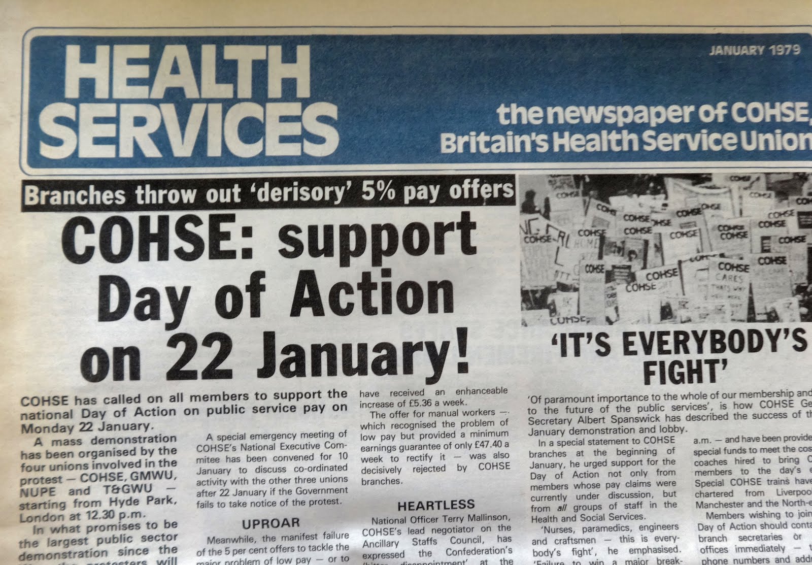 COHSE: COHSE Banner - 22 January 1979
