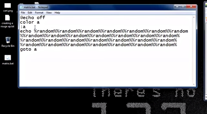 How to create MATRIX in cmd