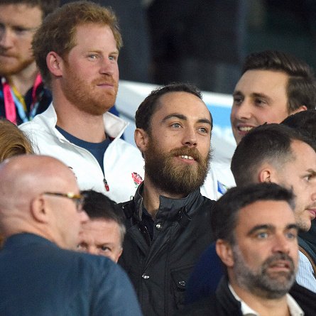 Prince Harry, James, Michael and Carole Middleton at Rugby World Cup
