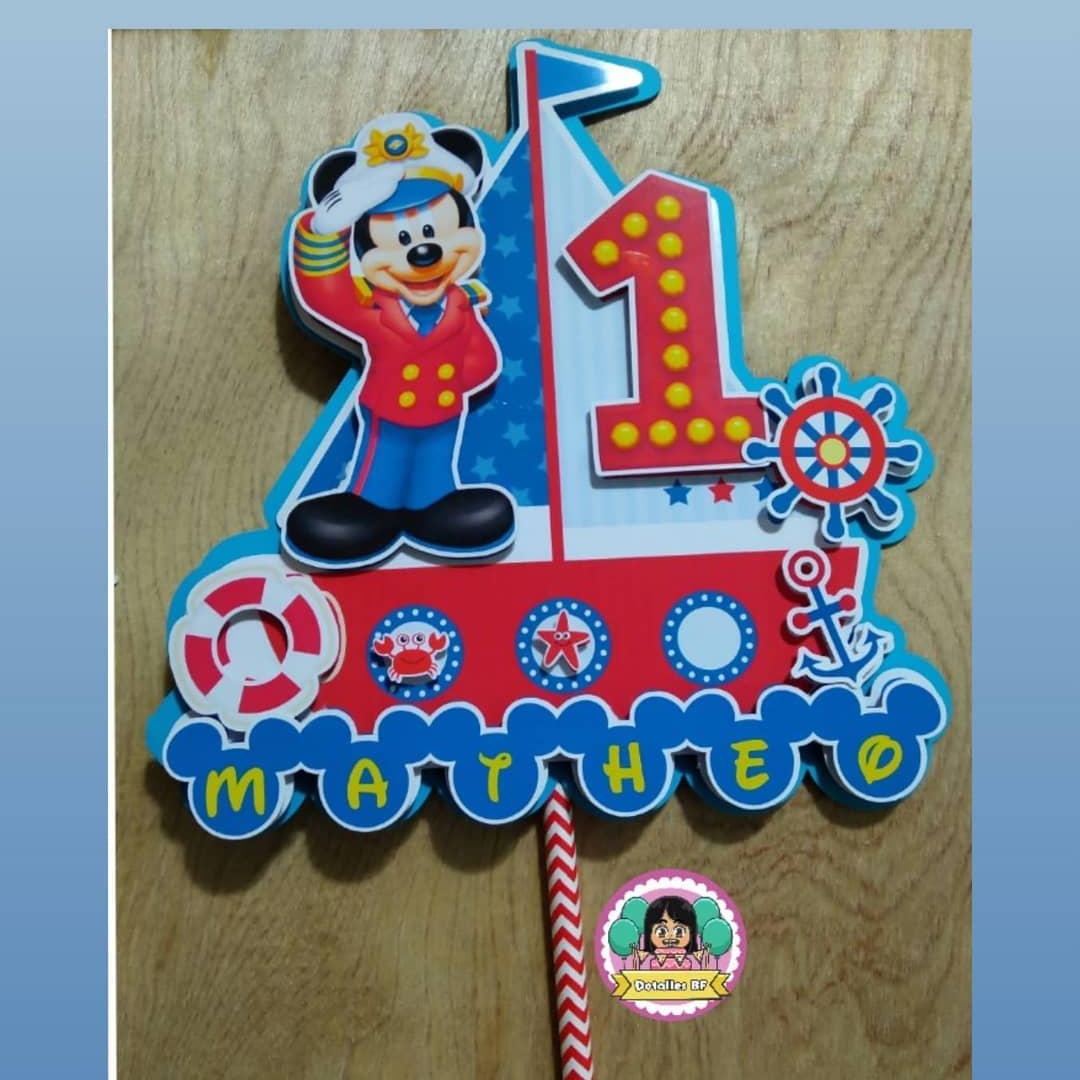 Topper 3D Mickey Marinero Matheo 1 - Mis Toppers Tus Toppers