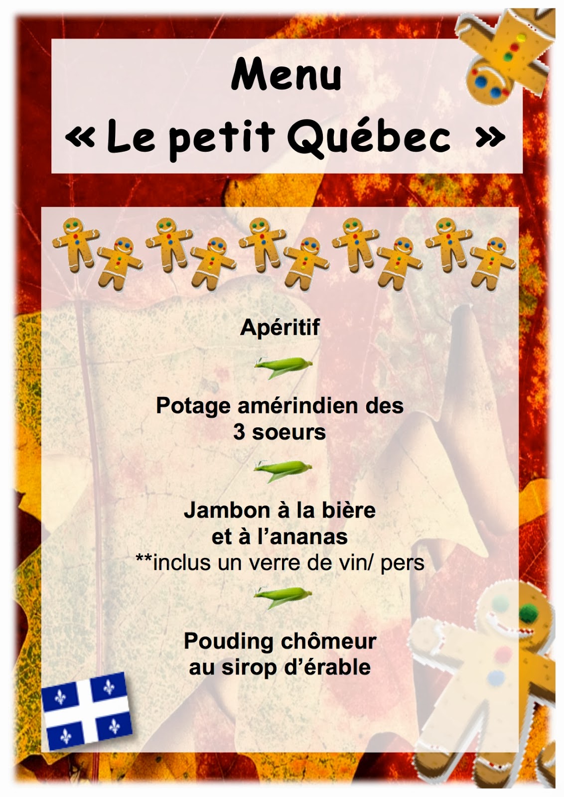 Québec Déboussolé au Revard: Au menu - Le petit Québec