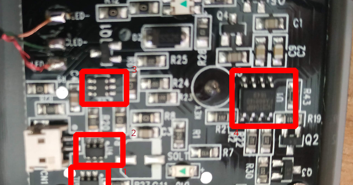 Inside a rechargeable desktop lamp