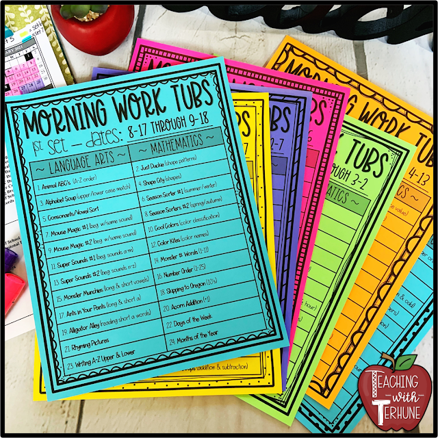 Teaching With Terhune: Morning Work Tub System (Morning Work Drawers)