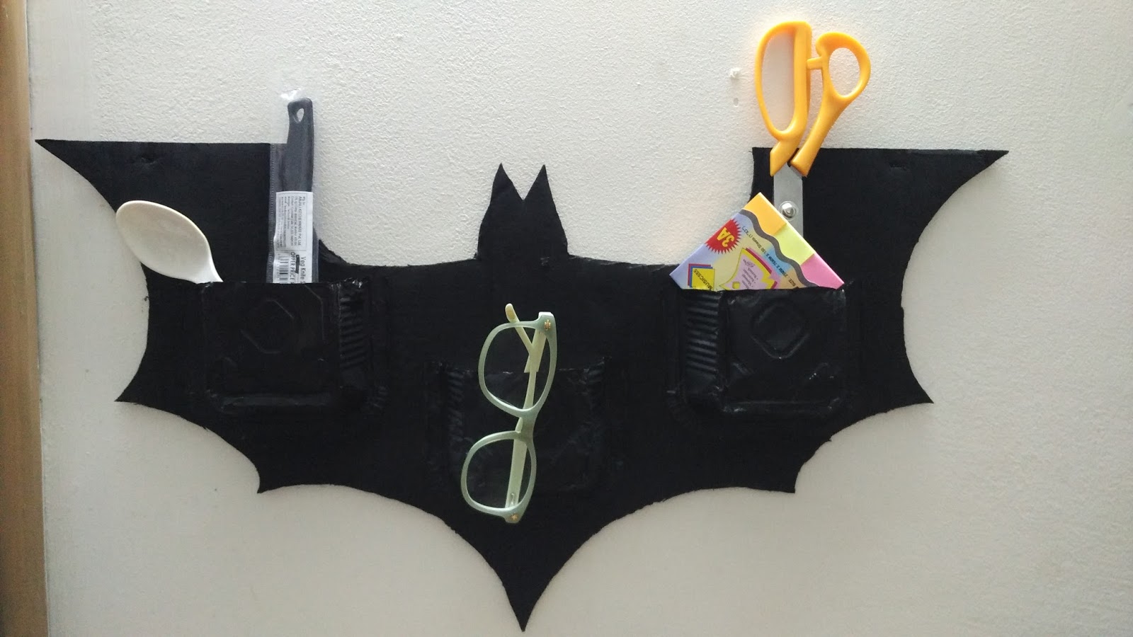 Batman themed storage wall hanging