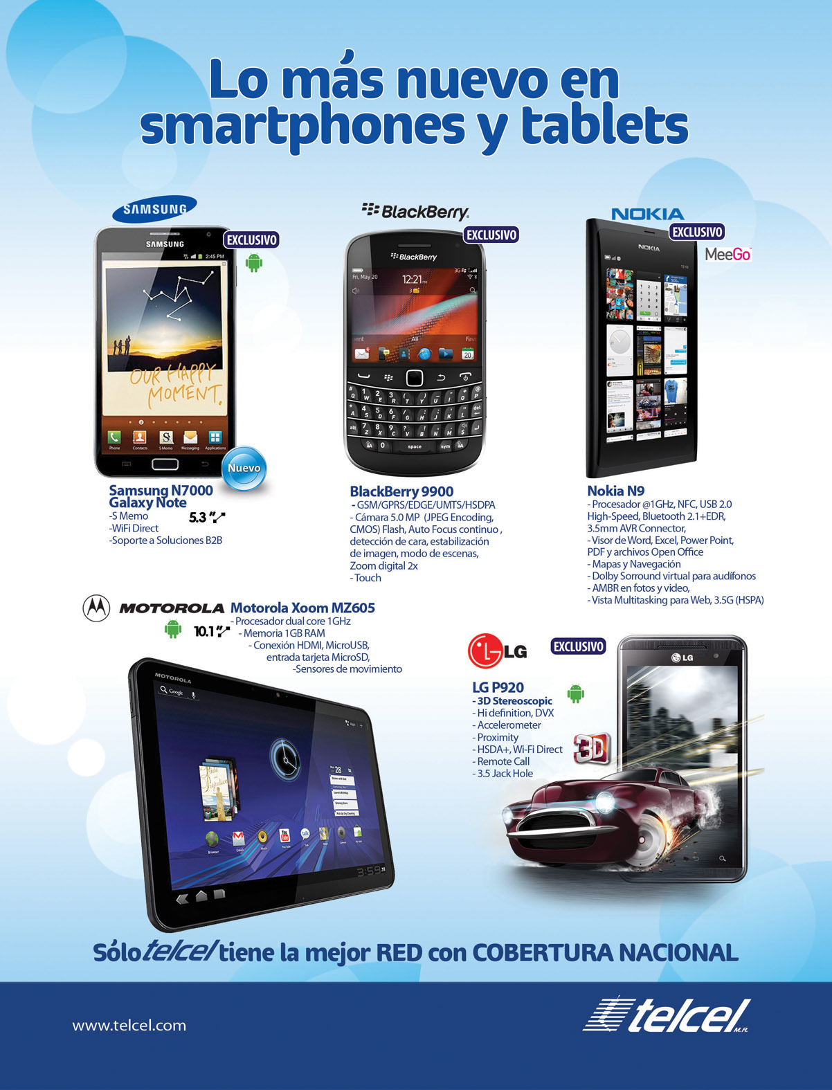 Global Publicidad: Lo más nuevo en smartphones y tablets, solo con Telcel