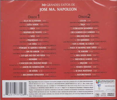 ENTRE MUSICA: JOSE MARIA NAPOLEON - 30 Grandes Exitos De Jose Maria ...