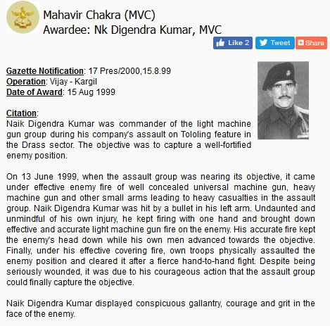 Naik Digendra Kumar Of 2 Rajputana Rifles Is The ‘Cobra’ Of The Kargil War