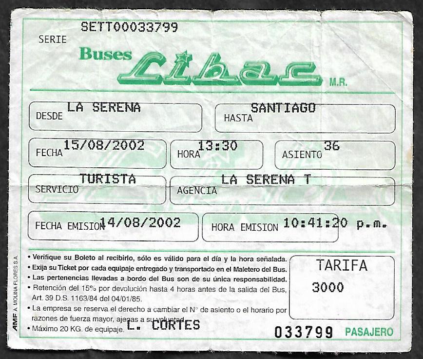 Boletos de Buses de Chile