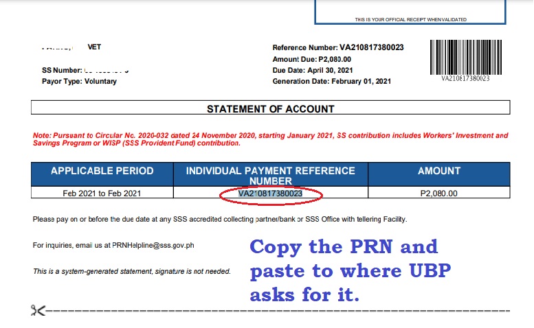 Pay SSS Contributions via UnionBank Online