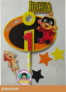 Topper 3D Los Increíbles Joshua 1 - Mis Toppers Tus Toppers