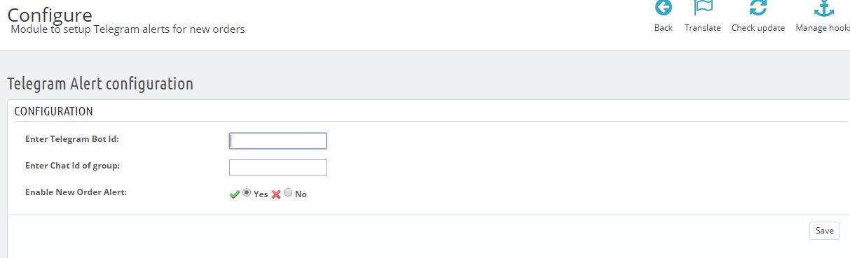 ~~Null Pointer Exception~~: New Order alert on Telegram for Prestashop