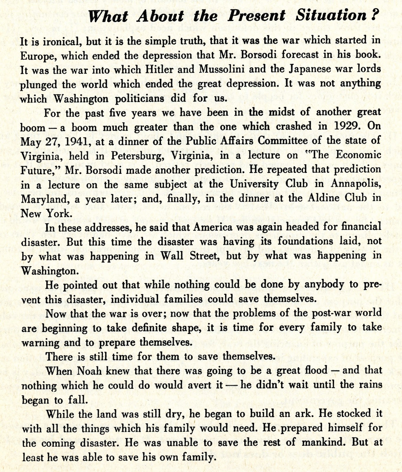 Upland: Ralph Borsodi's AdviceFor Surviving Economic Disaster(Part 2)