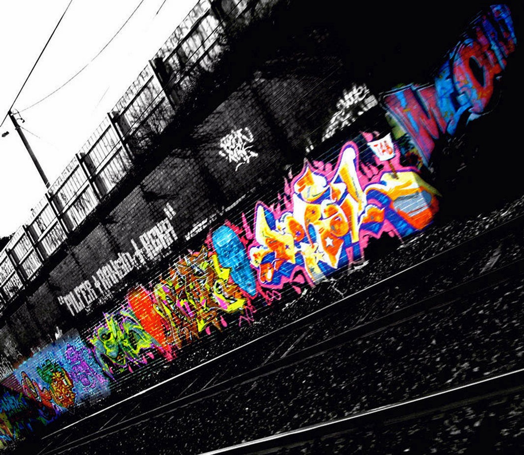 Graffiti Street Art in Wall Side Railway | Digital Graffiti