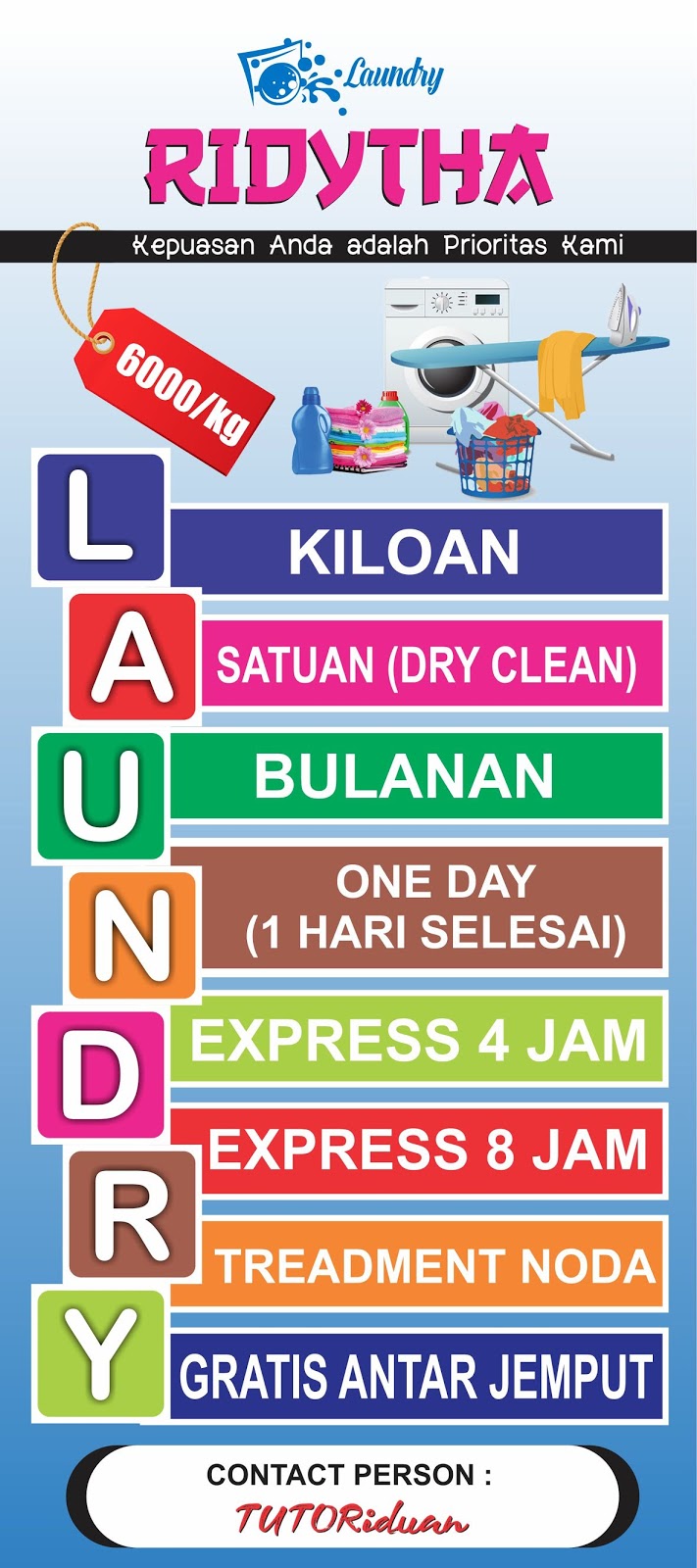 Desain Banner Laundry dengan CorelDraw - TUTORiduan.com