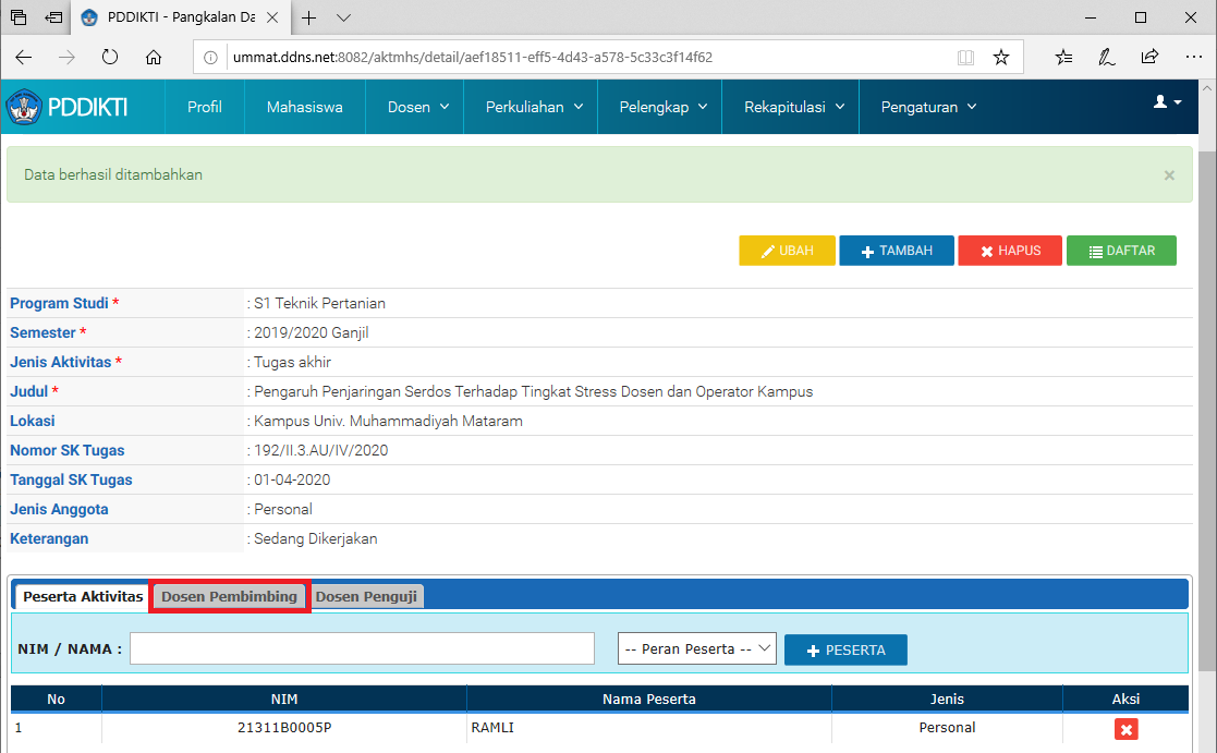 Tutorial input data Aktifitas Mahasiswa di Laporan Feeder PDDikti ... Tutorial input data Aktifitas Mahasiswa di Laporan Feeder PDDikti ...