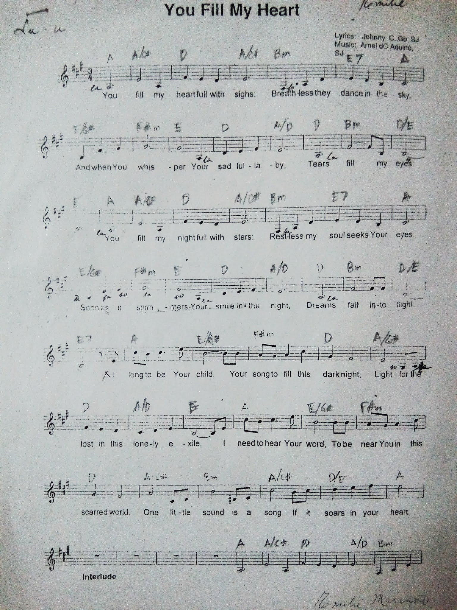 Serafire Music: You Fill my Heart Sheet Music