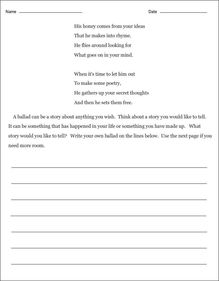 All Free Worksheets Ballad Poetry all-free-worksheets-ballad-poetry