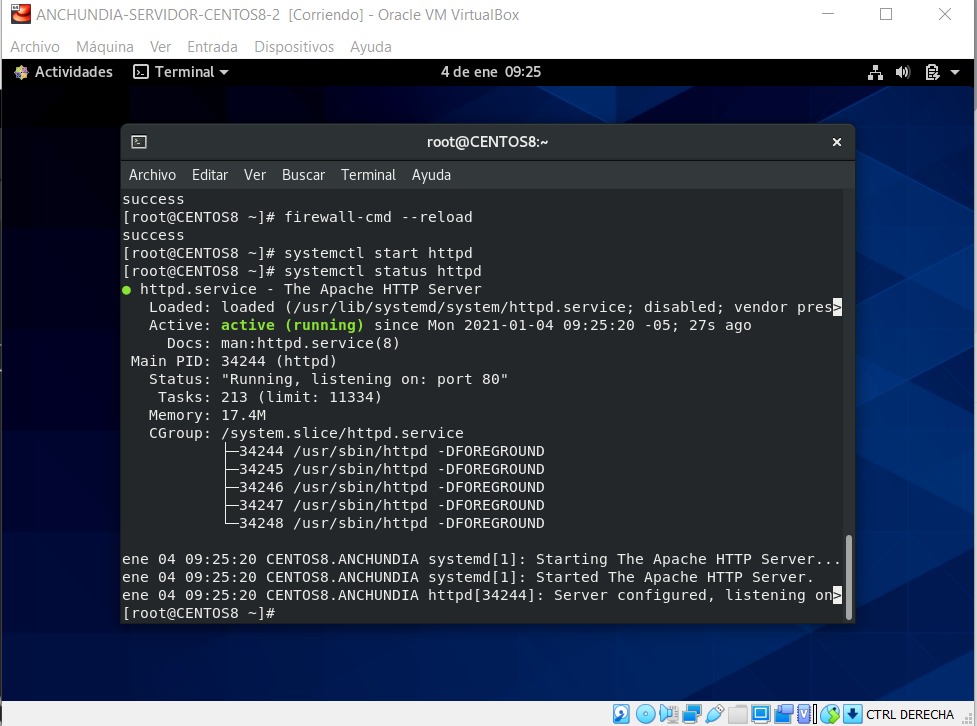 Instalación y Configuración del Servidor Apache