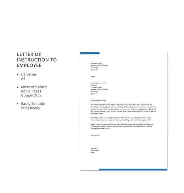 Letter Of Instruction Sample ~ Thankyou Letter